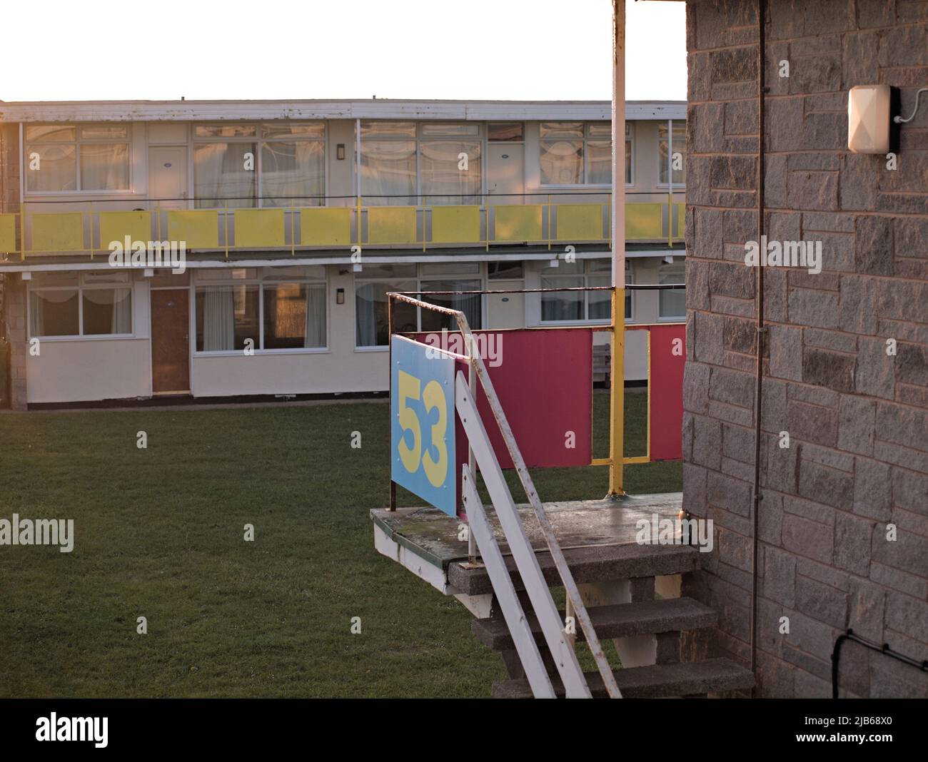 Number 53 challet block staircase at Pontins Holiday Camp, Prestatyn ...