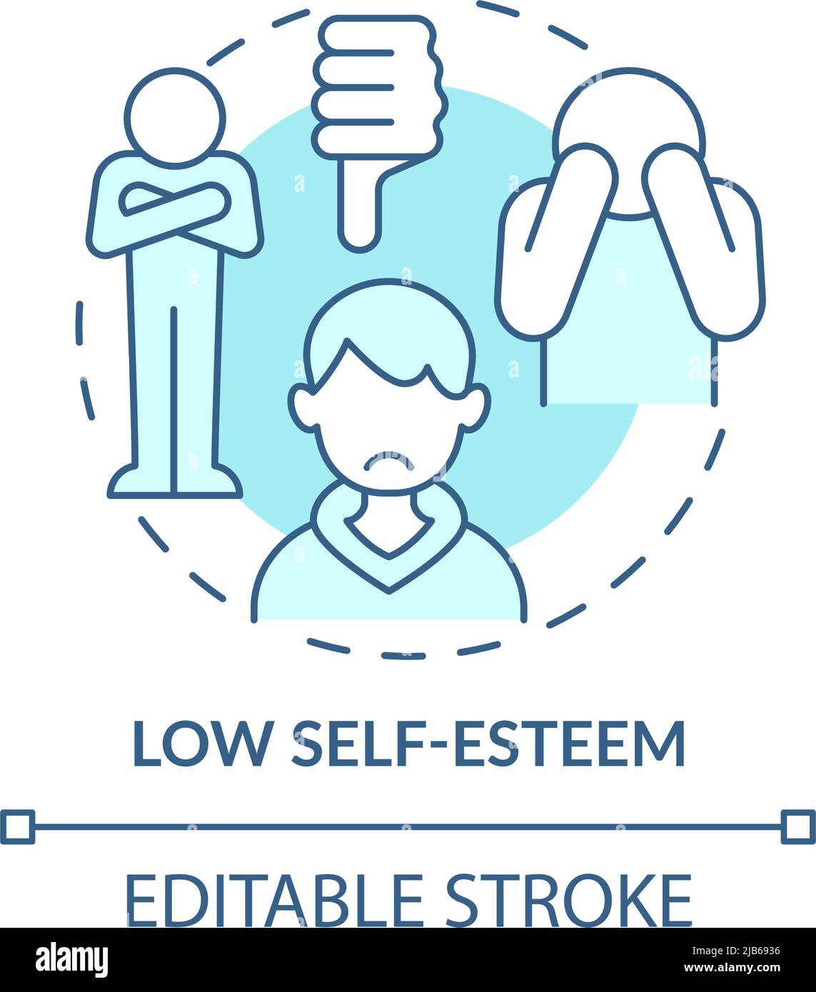 Low self-esteem turquoise concept icon Stock Vector Image & Art - Alamy Low self-esteem turquoise concept icon Stock Vector Image & Art - Alamy
