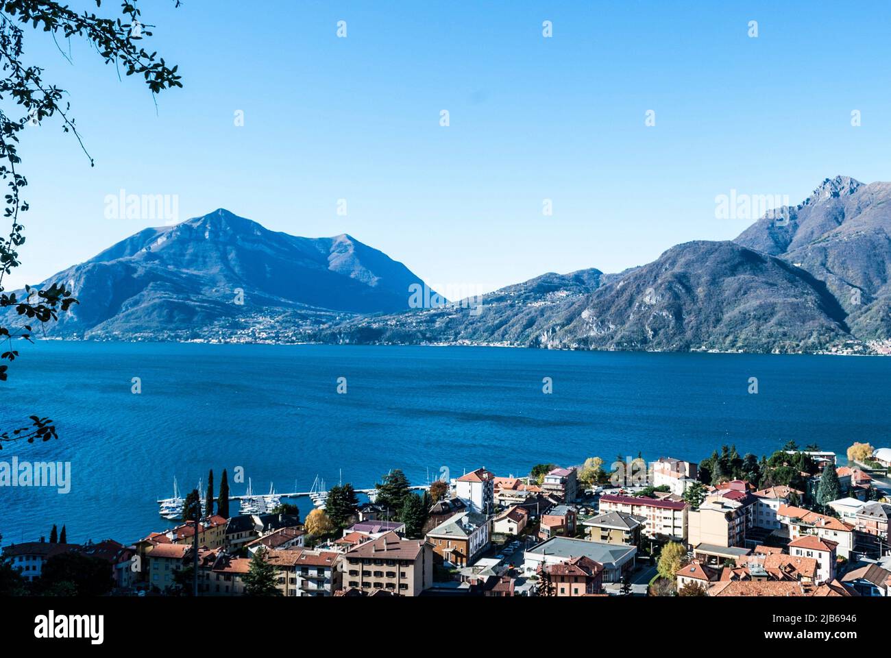 Panorama of Bellano and Lake Como from Bellano cliff. Bellano, Lake ...