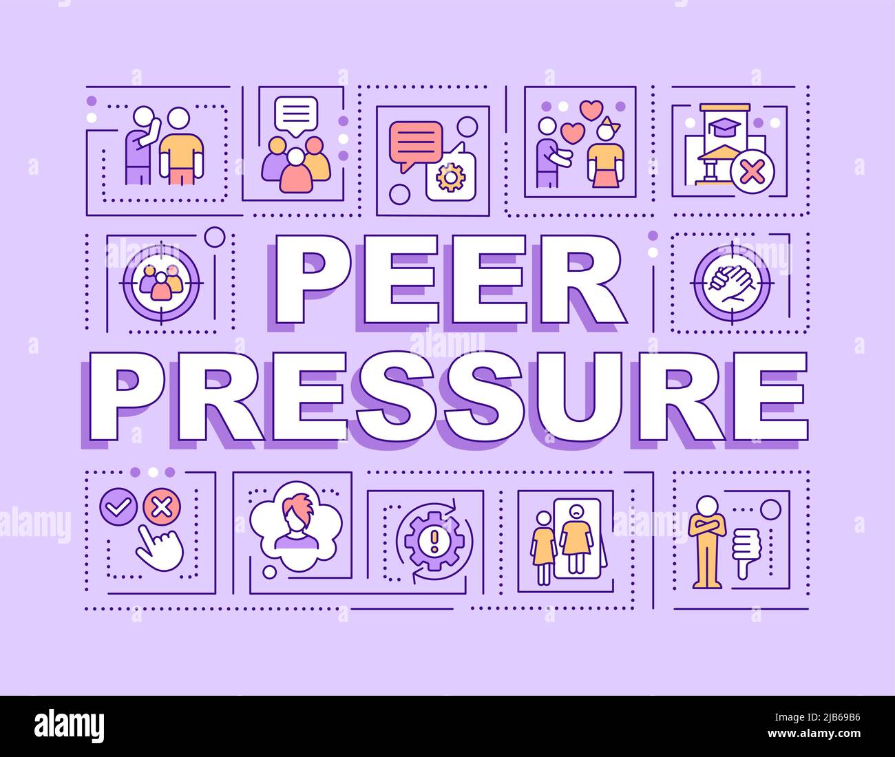 Peer pressure word concepts purple banner Stock Vector Image & Art - Alamy