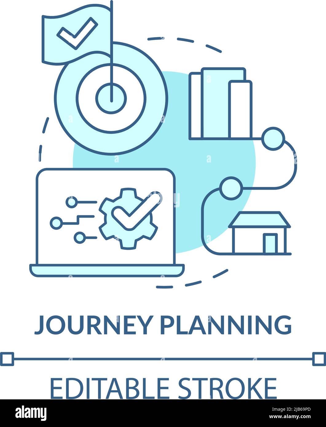 Journey planning turquoise concept icon Stock Vector Image & Art - Alamy