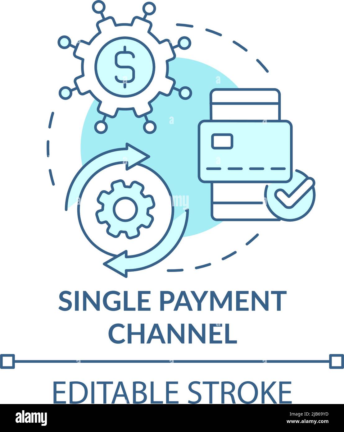 Single payment channel turquoise concept icon Stock Vector Image & Art ...