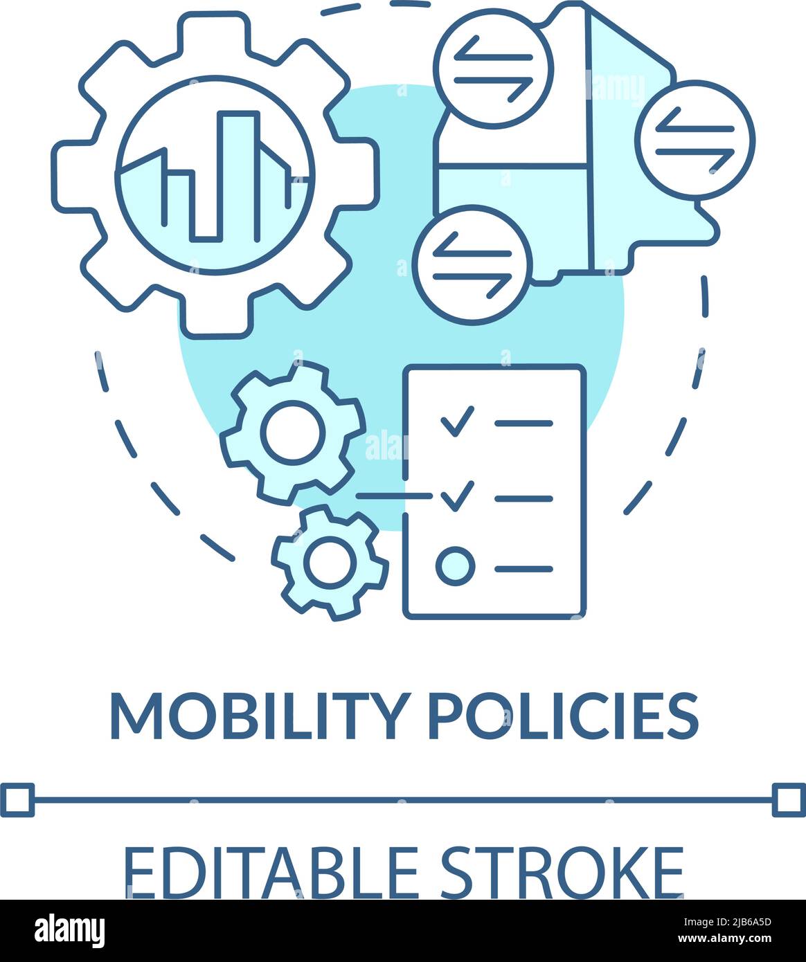 Mobility policies turquoise concept icon Stock Vector Image & Art - Alamy