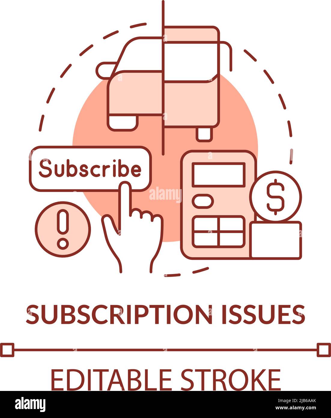 Subscription issues red concept icon Stock Vector Image & Art - Alamy