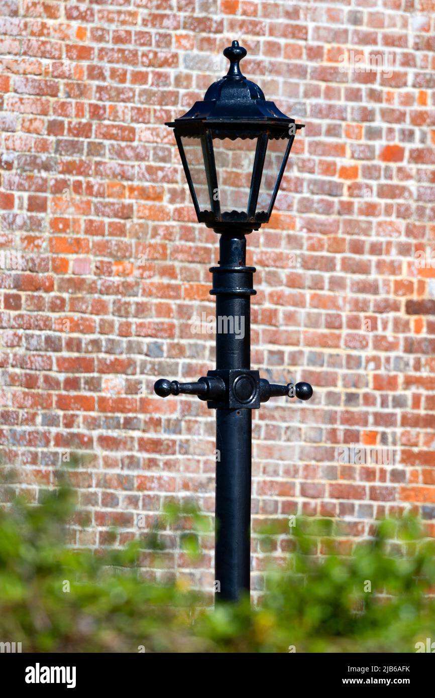 Victorian,street,lamp,brick,wall,Cowes,Isle of Wight,England,UK,Britain ...