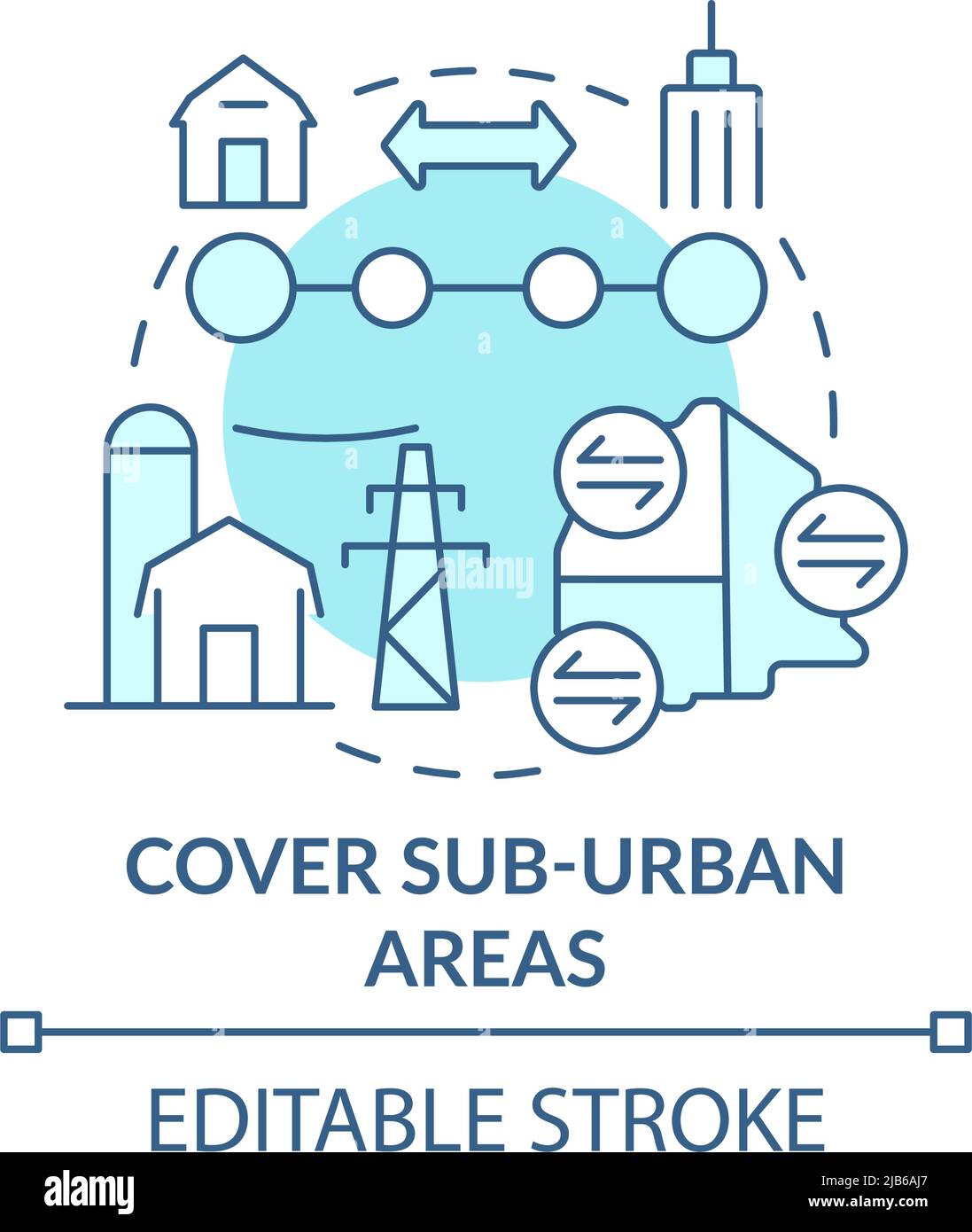 Cover suburban areas turquoise concept icon Stock Vector Image & Art ...