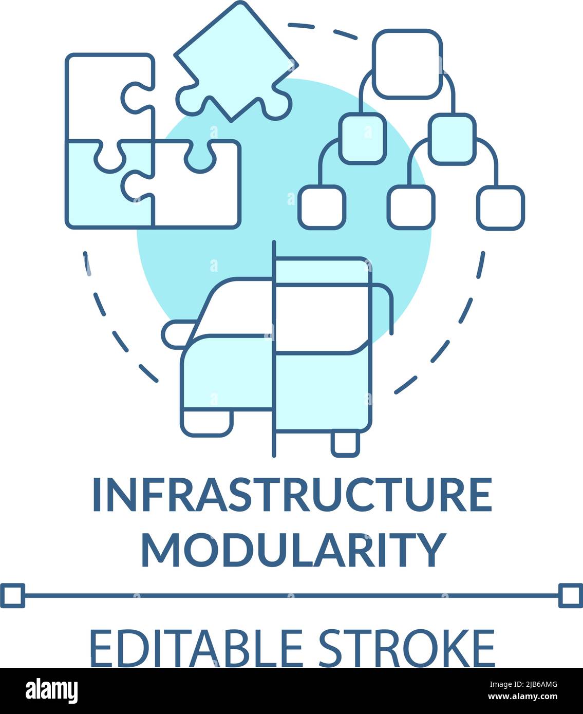 Infrastructure modularity turquoise concept icon Stock Vector Image ...