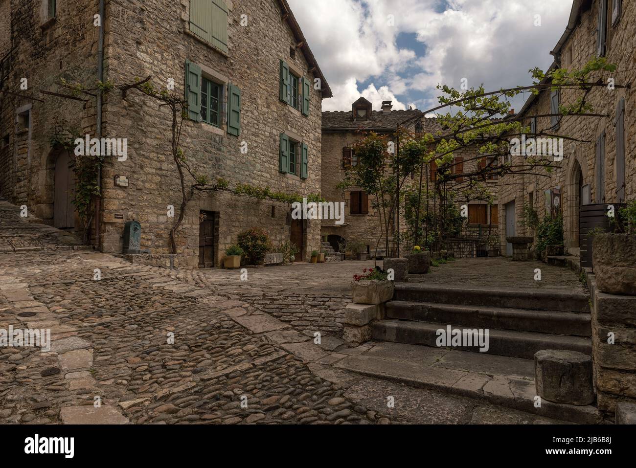 Historical buildings in the commune of Sainte-Enimie, Gorges du Tarn ...