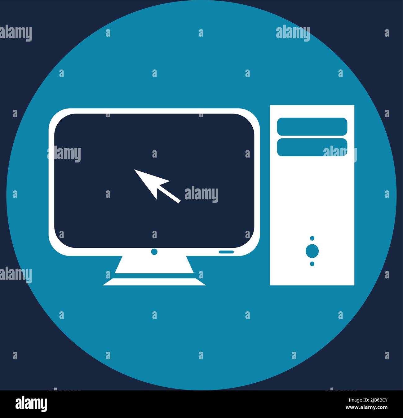 Computer icons blue circle hi-res stock photography and images - Alamy