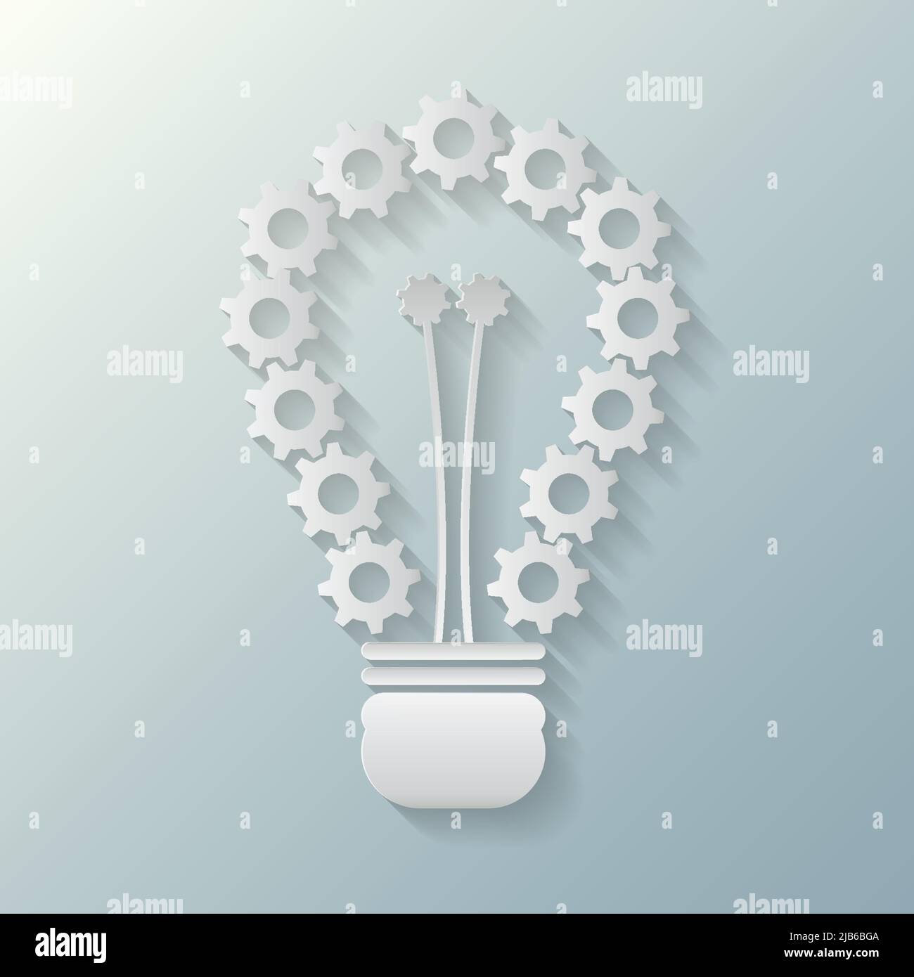 Creative thinking.Light Bulb which has gears.Vector illustrations Stock ...
