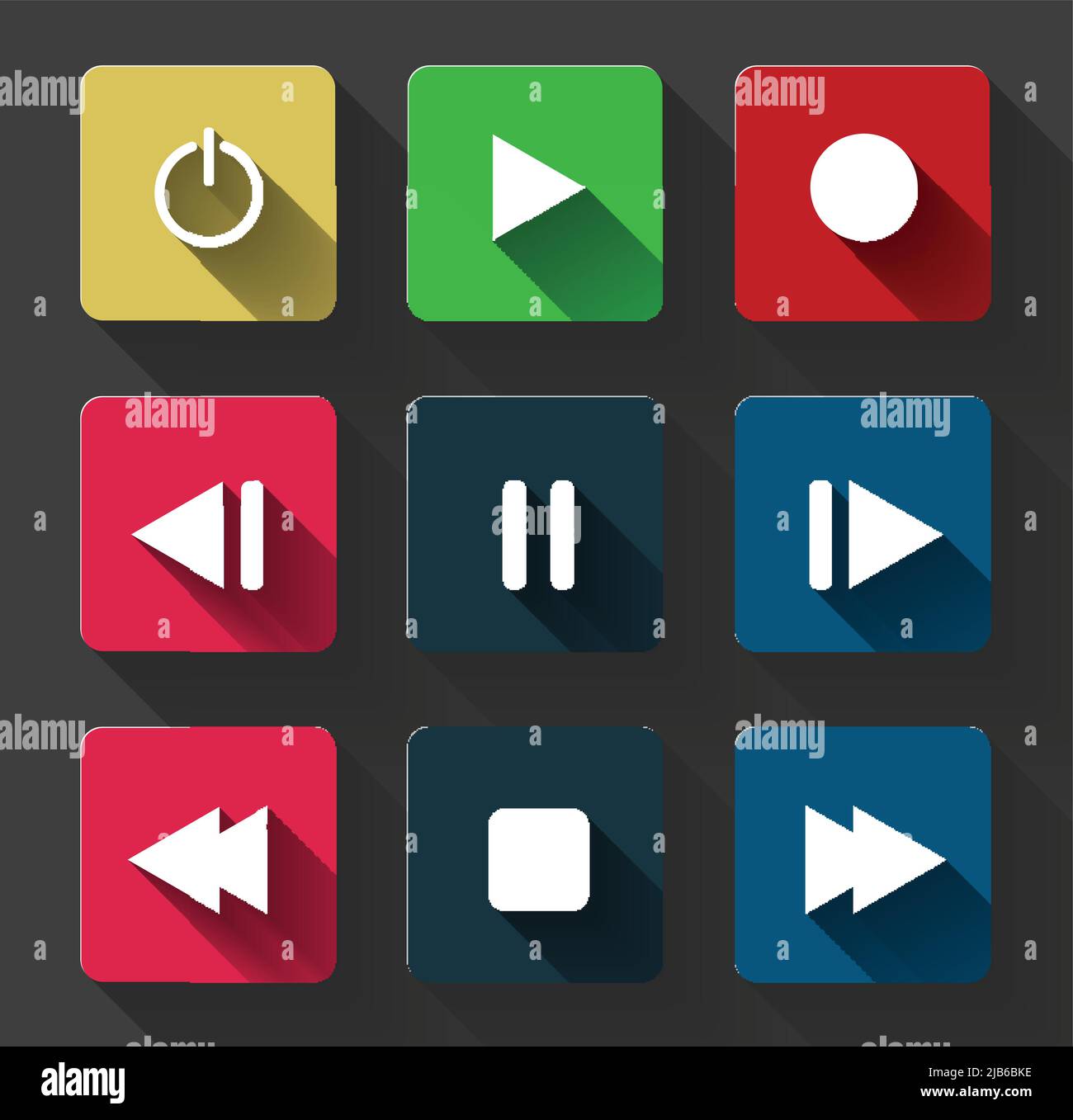 symbol icon set media player control white round buttons,Vector ...