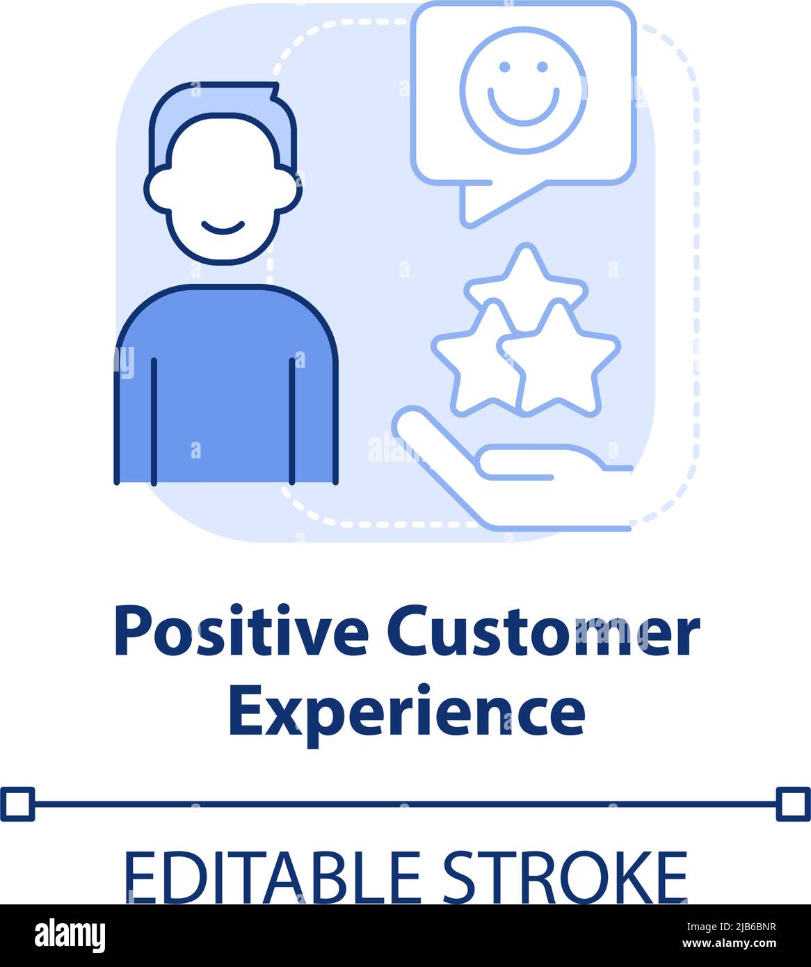 Positive customer experience light blue concept icon Stock Vector Image ...