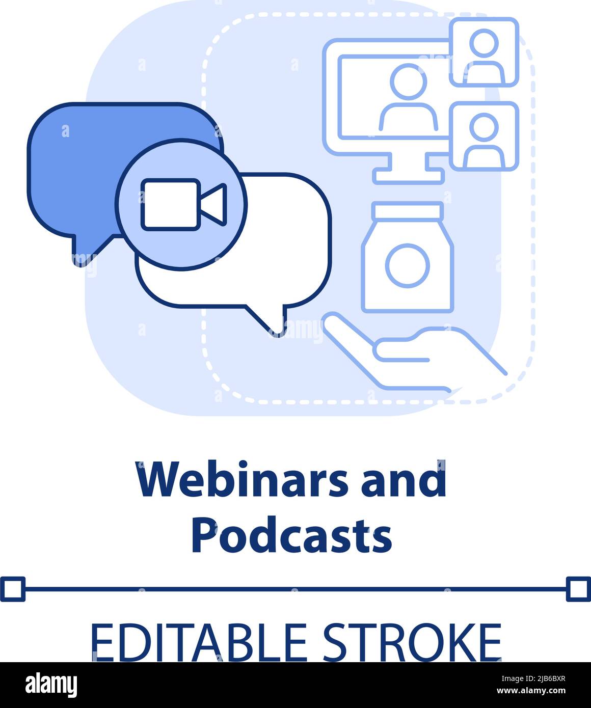Webinars and podcasts light blue concept icon Stock Vector Image & Art ...