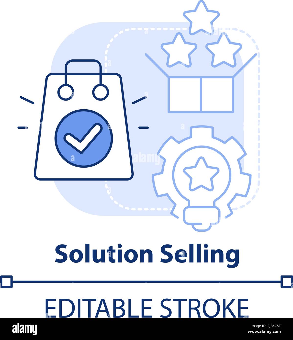 Solution selling light blue concept icon Stock Vector Image & Art - Alamy
