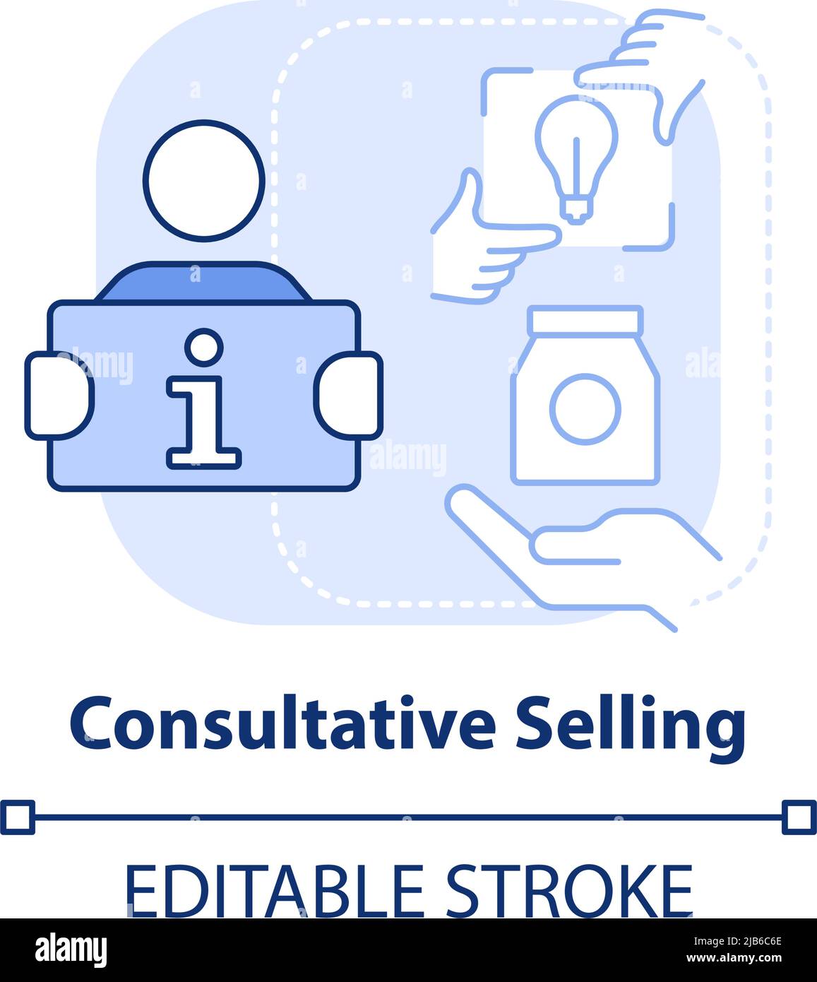Consultative Selling Light Blue Concept Icon Stock Vector Image And Art