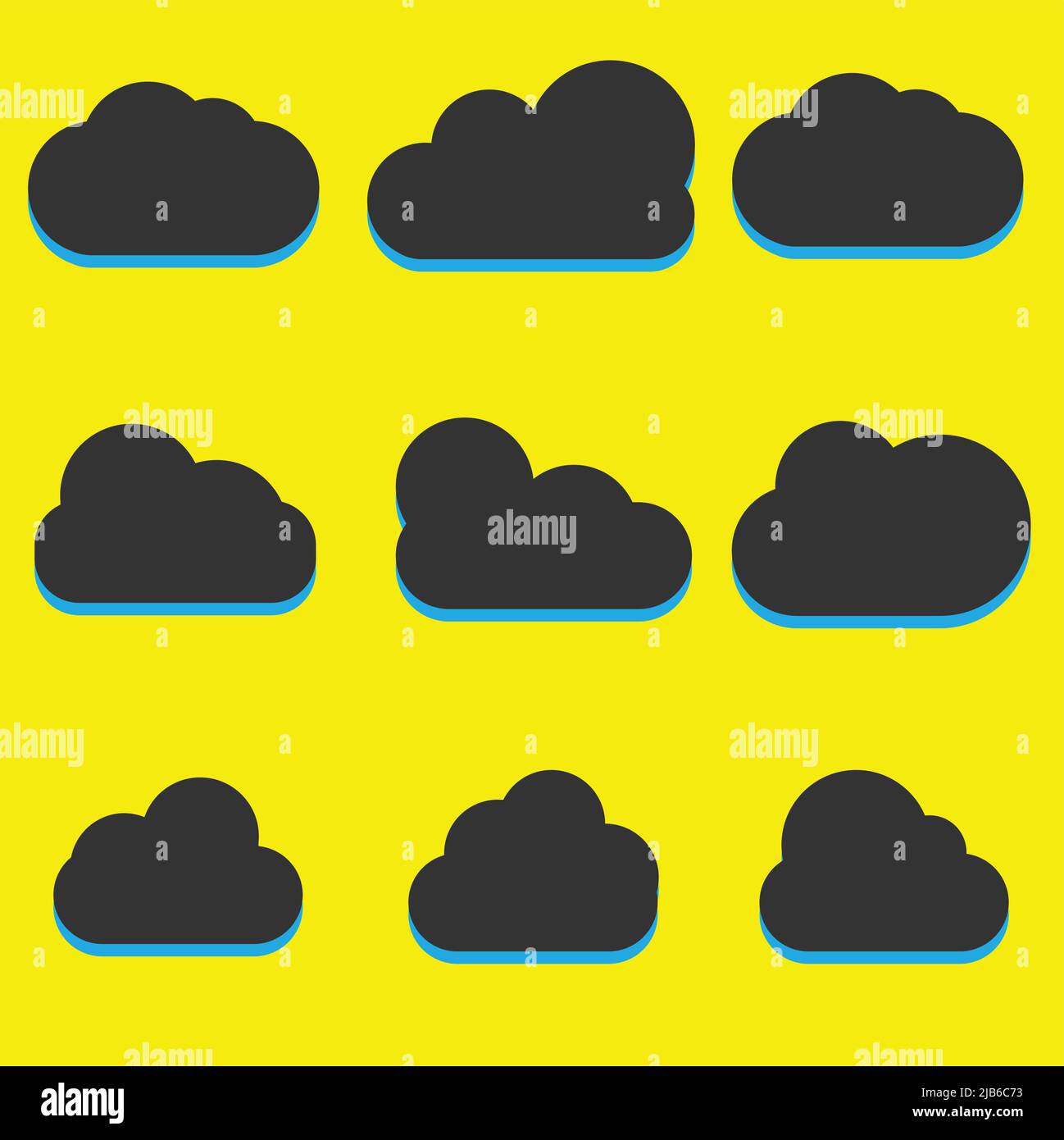 Set of Cloud Icons in trendy flat style isolated on blue background ...