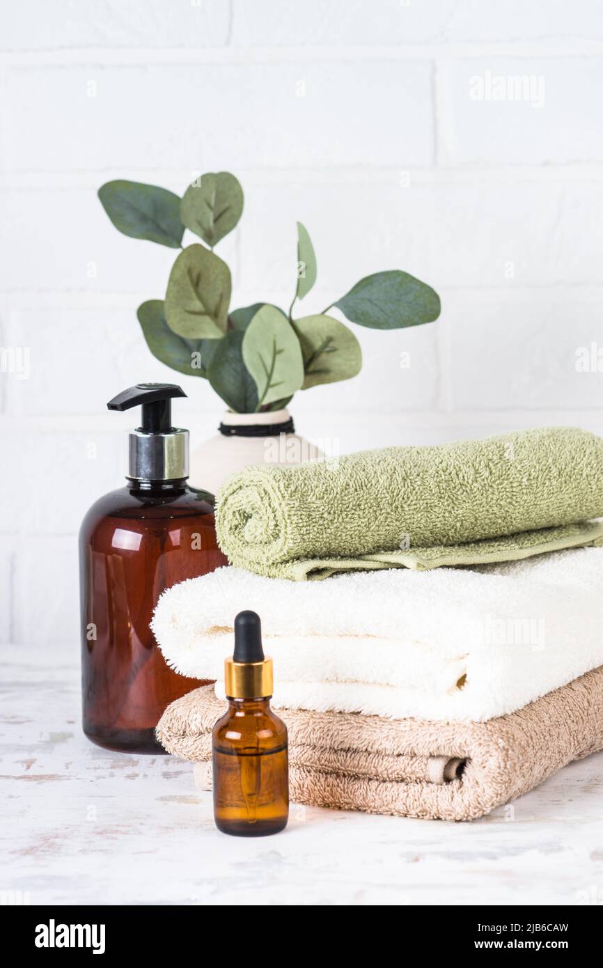 Spa background in white spa salon or bathroom Stock Photo - Alamy