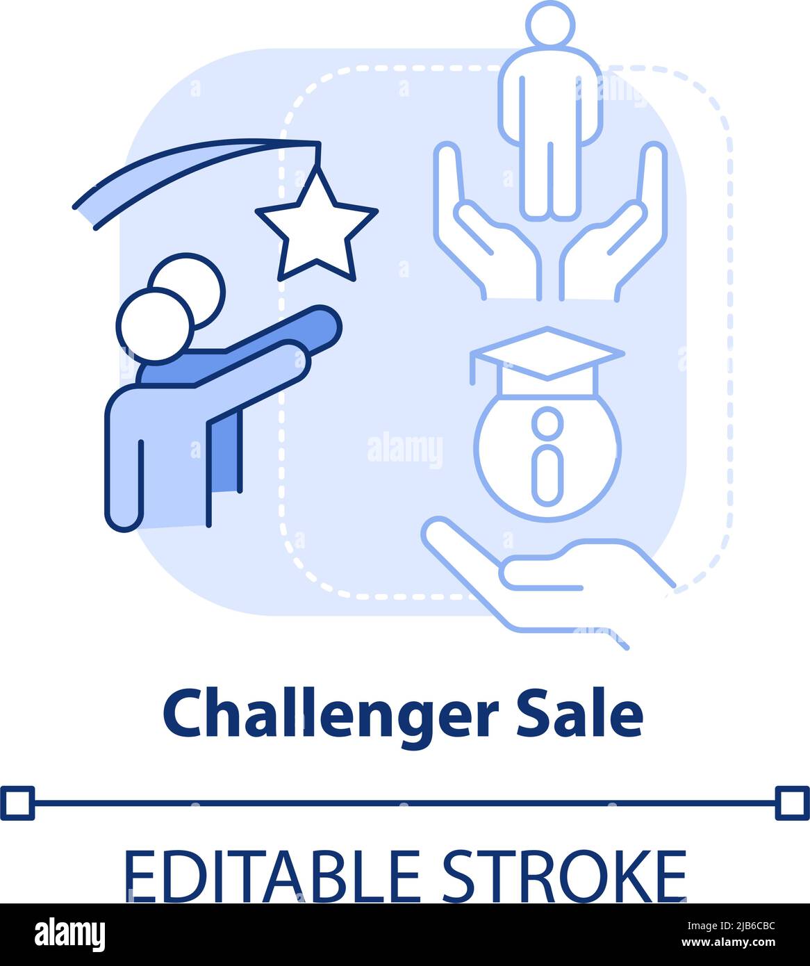 Challenger sale light blue concept icon Stock Vector Image & Art - Alamy