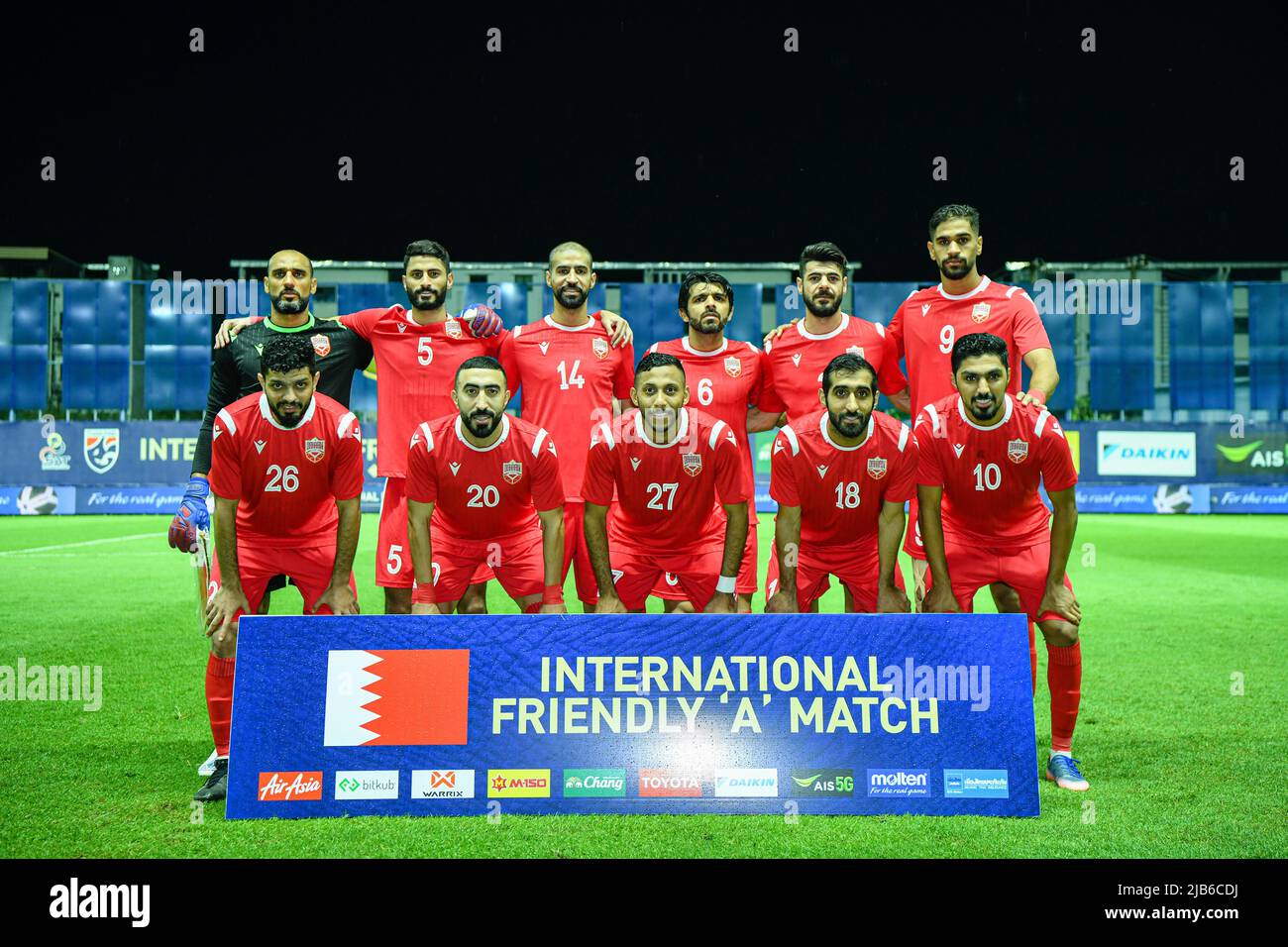 Pathumthani, Thailand. 31st May, 2022. Bahrain players pose for a group ...
