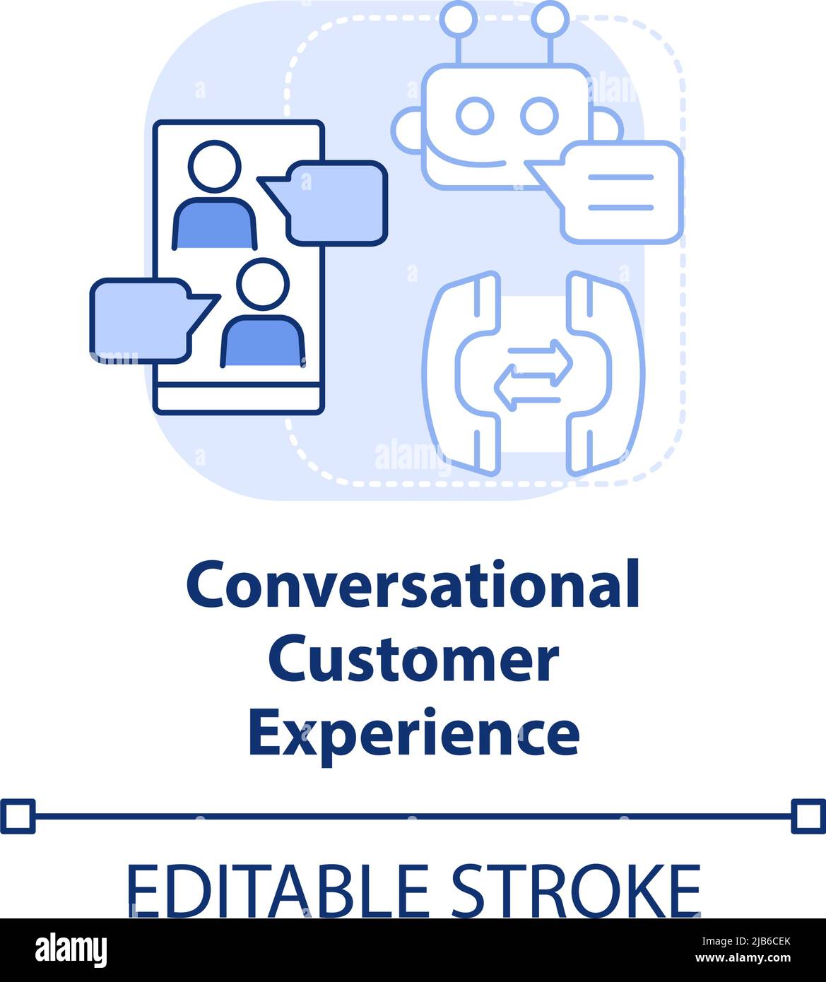 Conversational customer experience light blue concept icon Stock Vector ...