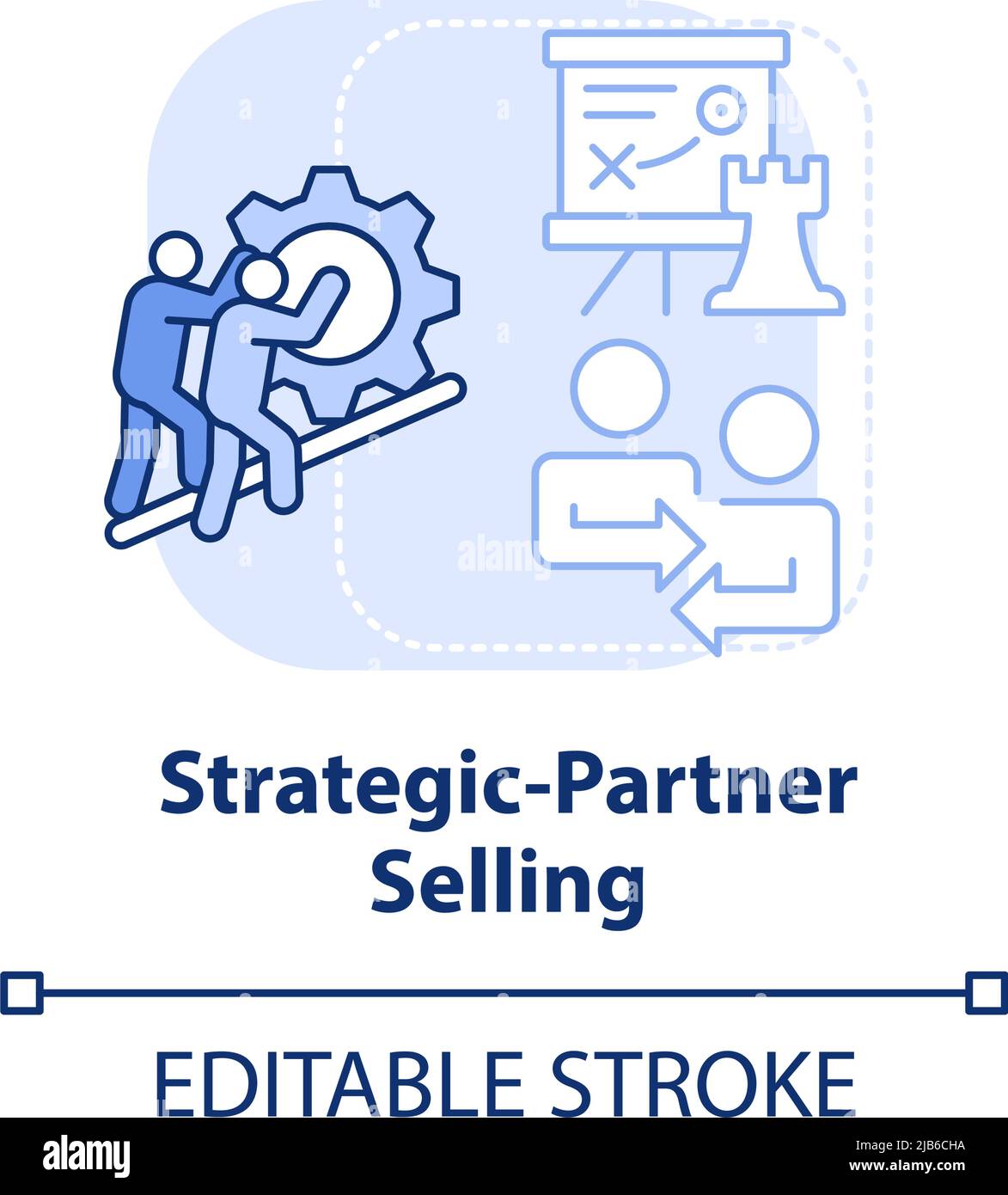 Strategic-partner selling light blue concept icon Stock Vector Image ...