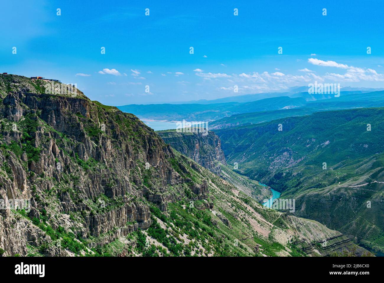 mountain landscape, view of the canyon of the Sulak river in Dagestan ...