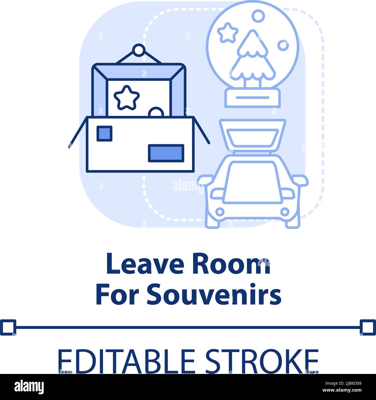 Leave room for souvenirs light blue concept icon Stock Vector Image ...