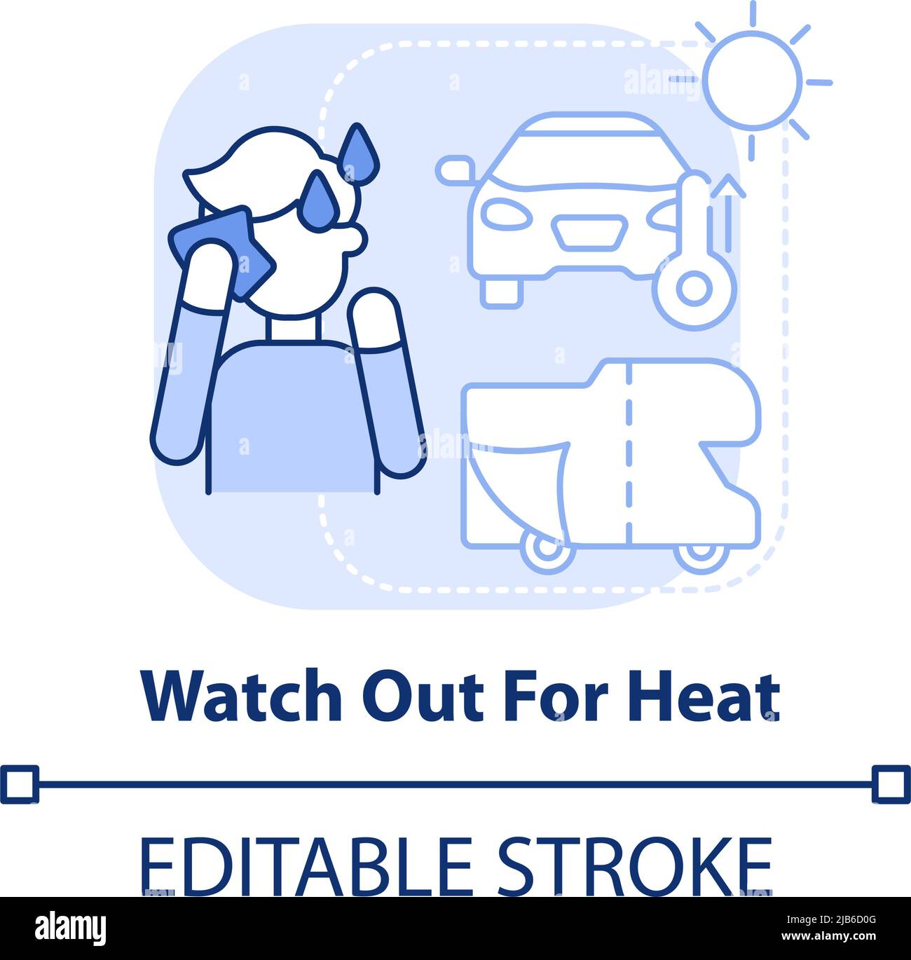 Watch out for heat light blue concept icon Stock Vector Image & Art - Alamy