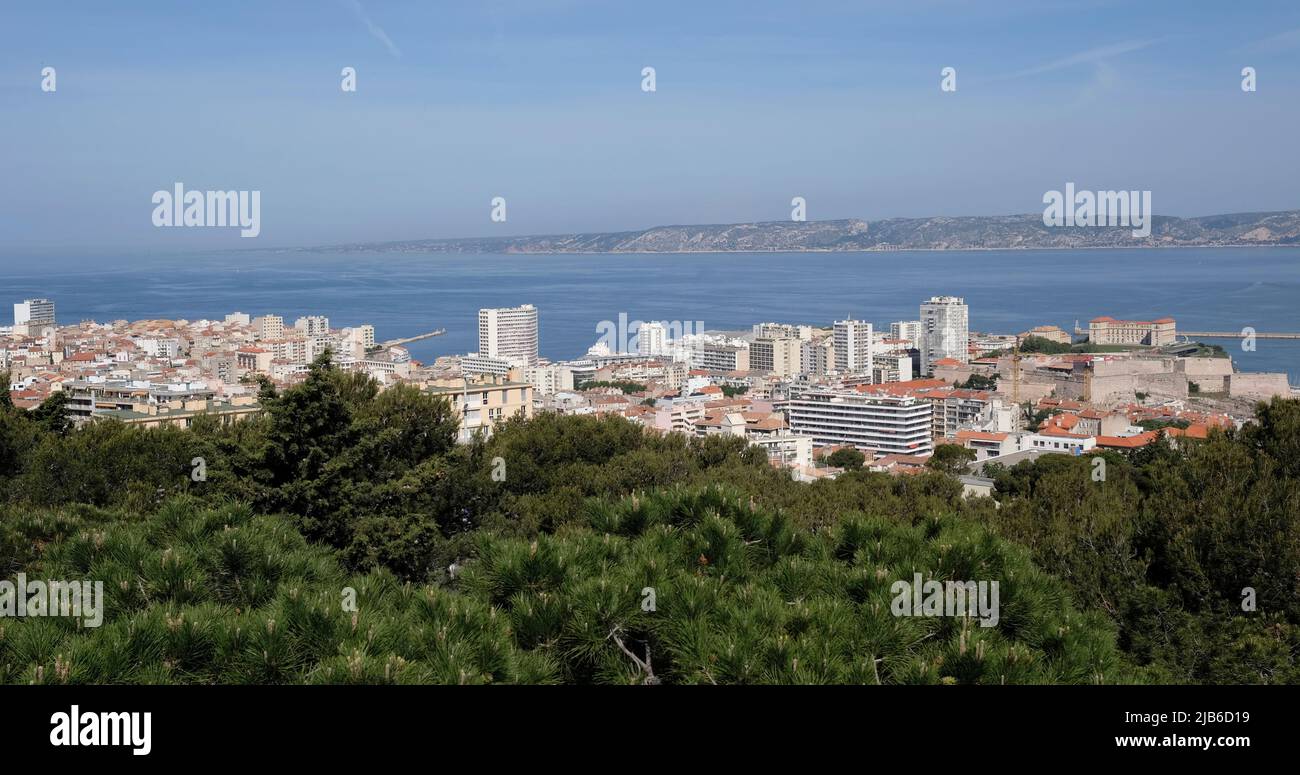 View over the city of Marseille from a hill Stock Photo - Alamy