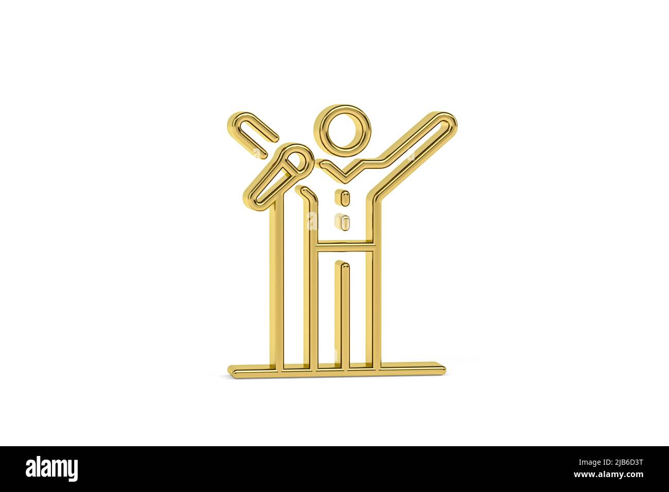 Golden 3d announcer icon isolated on white background - 3d render Stock ...