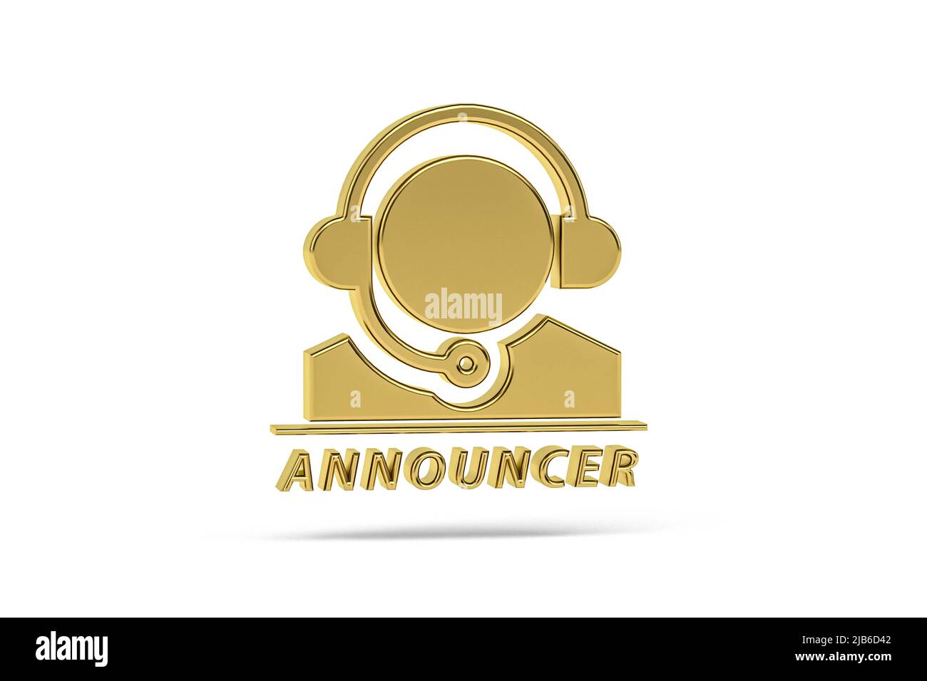 Golden 3d announcer icon isolated on white background - 3d render Stock ...