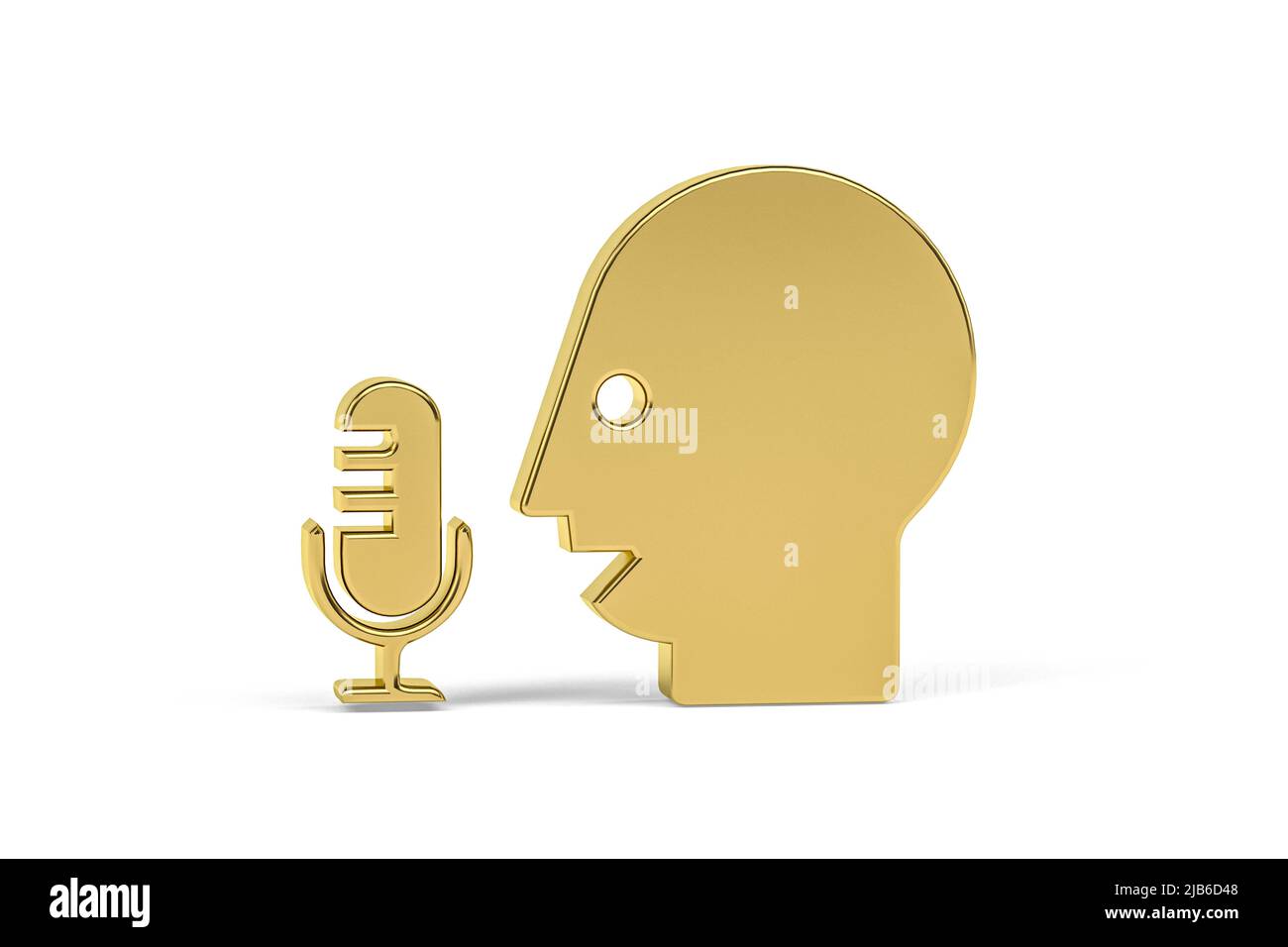 Golden 3d announcer icon isolated on white background - 3d render Stock ...