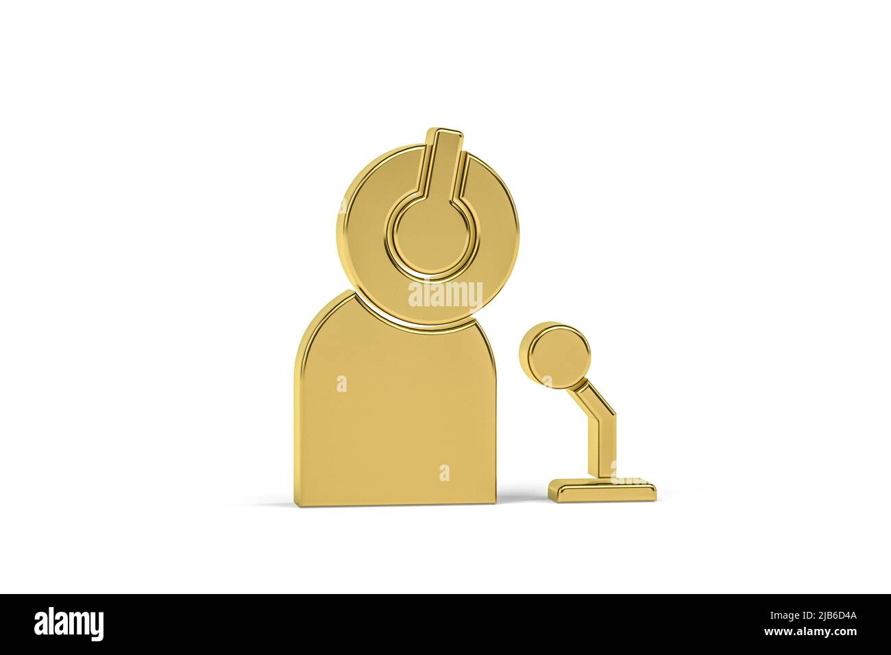 Golden 3d announcer icon isolated on white background - 3d render Stock ...