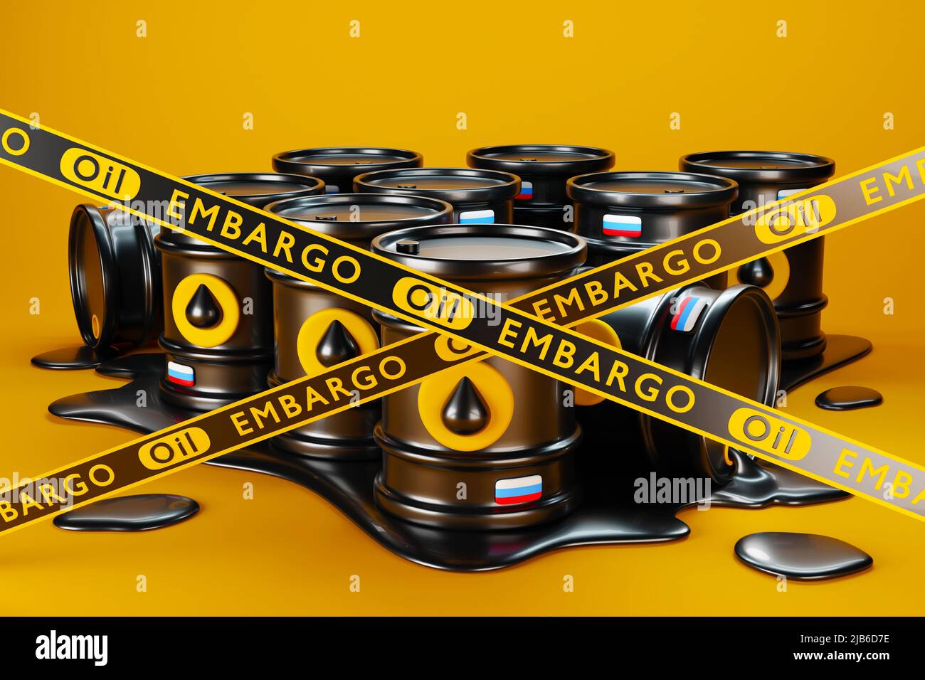 Russian crude oil embargo concept background Stock Photo - Alamy