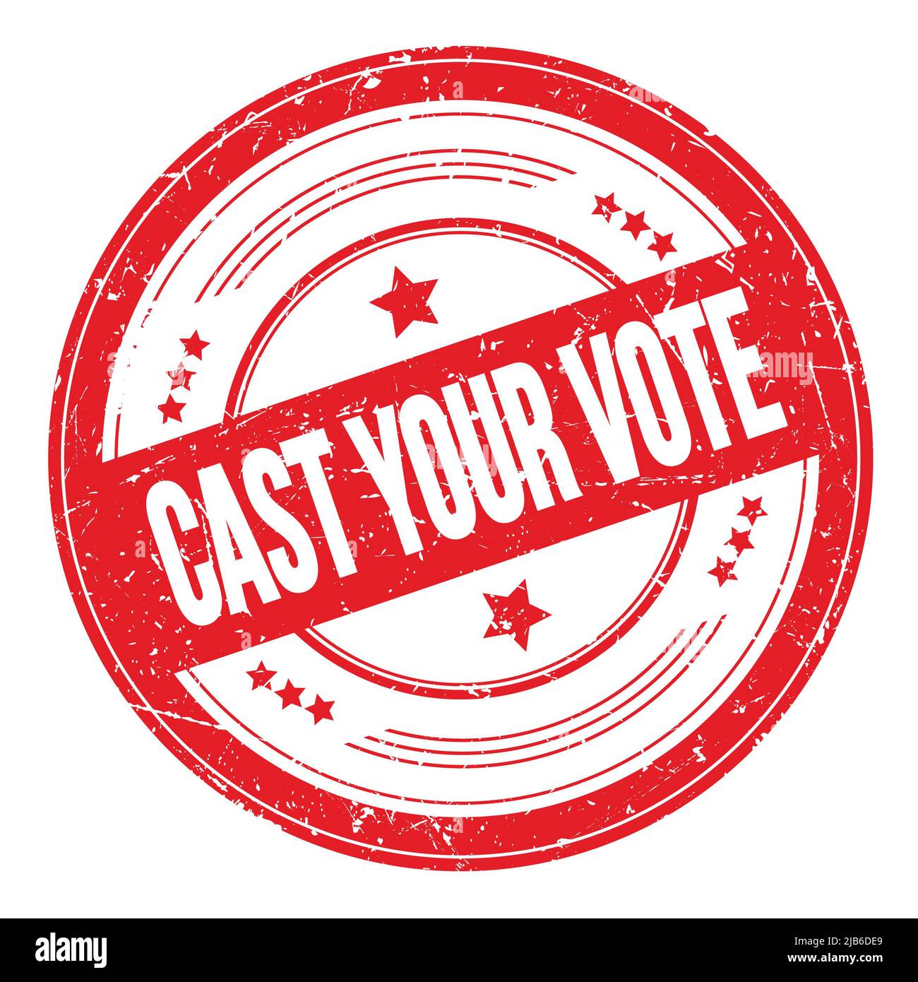 CAST YOUR VOTE text on red round grungy texture stamp Stock Photo - Alamy