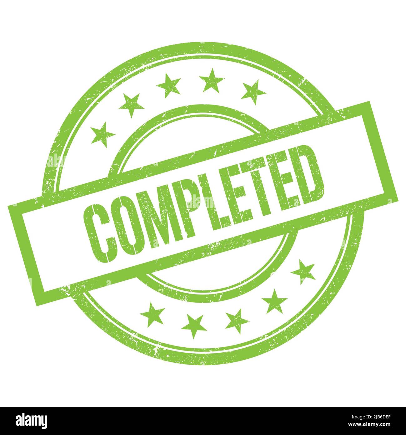 COMPLETED text written on green round vintage rubber stamp Stock Photo ...
