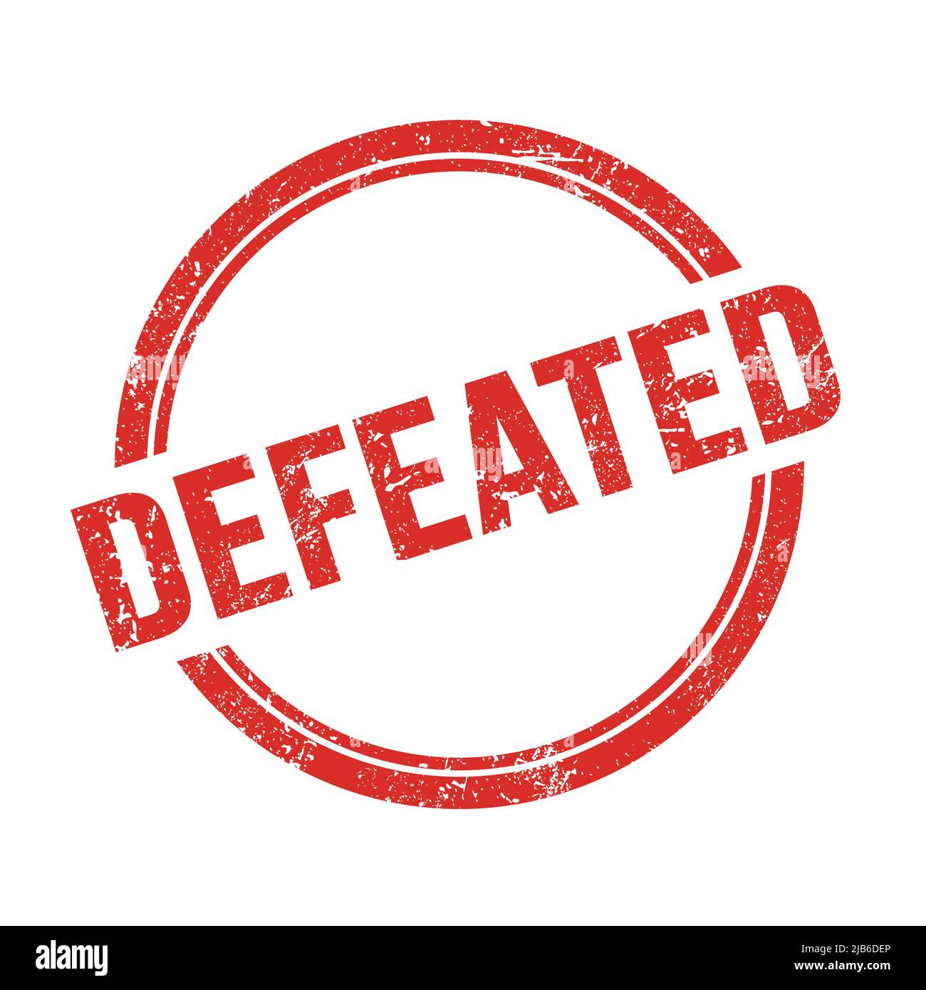 DEFEATED text written on red grungy vintage round stamp Stock Photo - Alamy