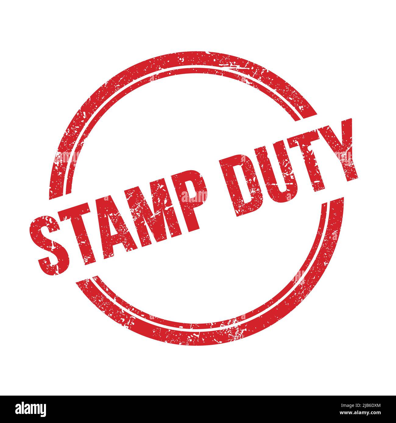 STAMP DUTY text written on red grungy vintage round stamp Stock Photo ...