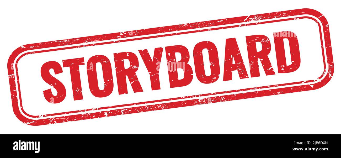STORYBOARD text on red grungy rectangle stamp Stock Photo - Alamy