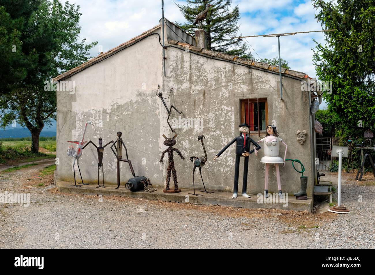 The Canal-du-Midi, lock of the Aiguille. Works by lock artist Joël ...
