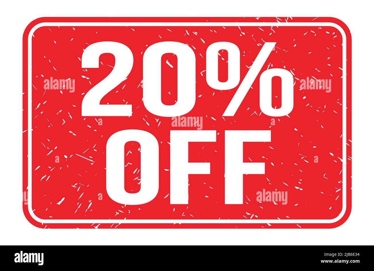 20% OFF, words written on red rectangle stamp sign Stock Photo - Alamy