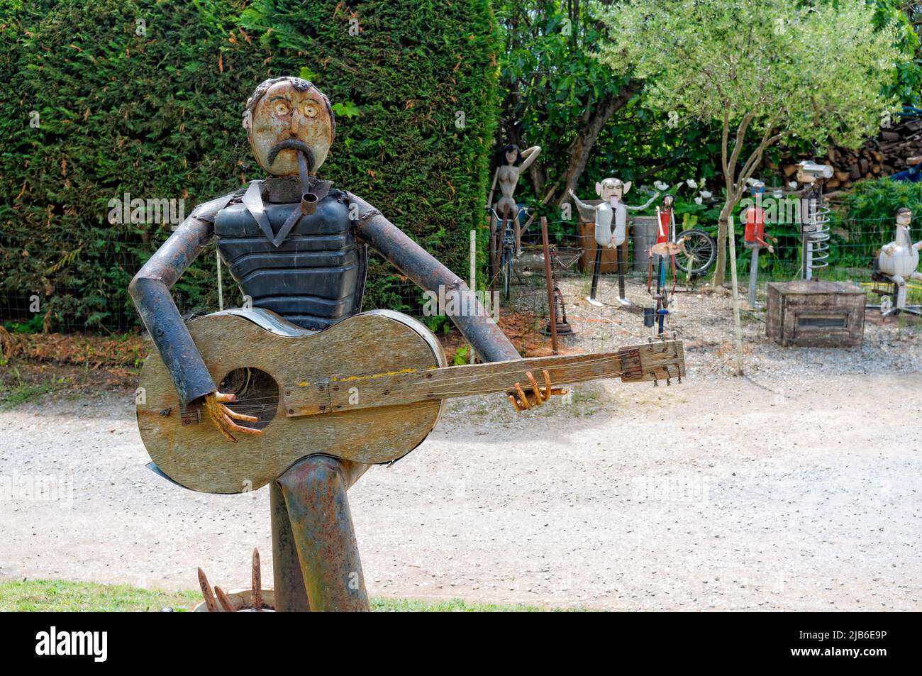 The Canal-du-Midi, lock of the Aiguille. Works by lock artist Joël ...