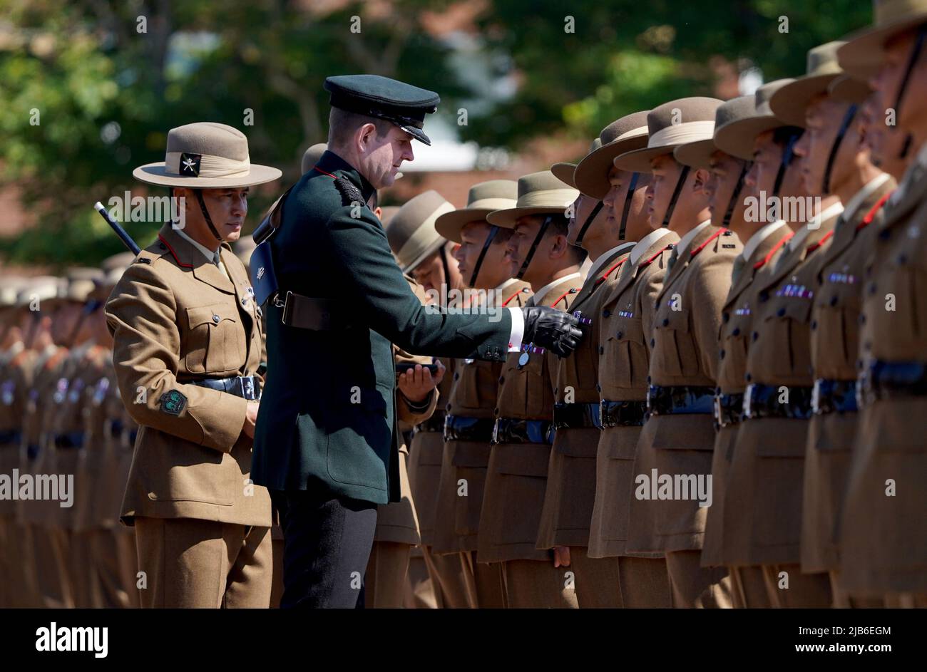 Members of The 1st Battalion, The Royal Gurkha Rifles receive their ...