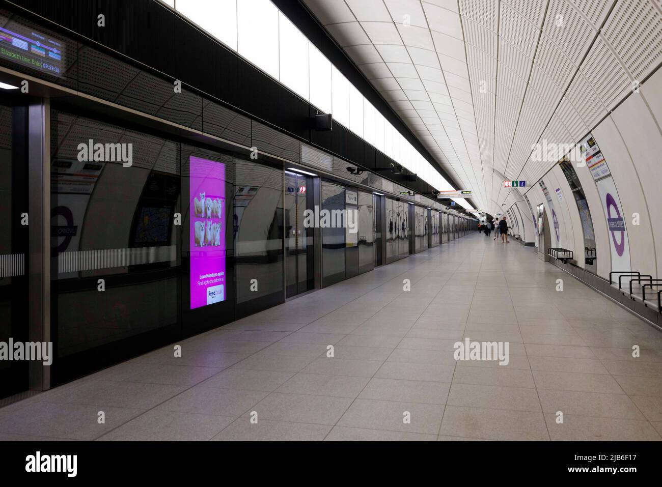 Platform at the new Elizabeth Line station at Liverpool Street General ...