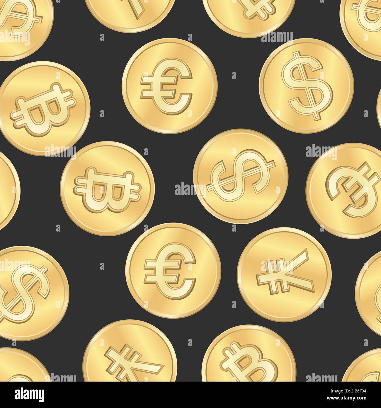 Seamless money payment coins pattern background vector illustration ...
