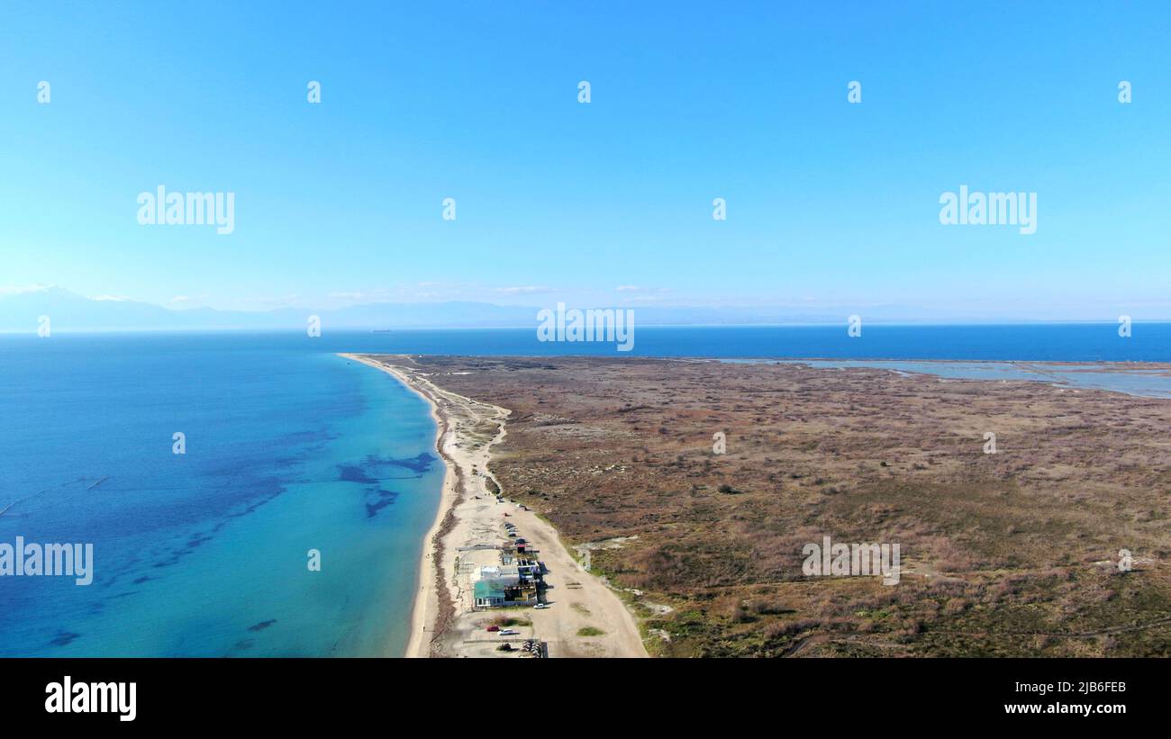 shipwreck of epanomi in halkidiki greece with drone Stock Photo - Alamy