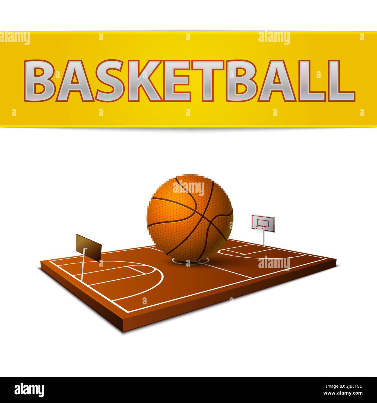 Red basketball field Stock Vector Images - Alamy