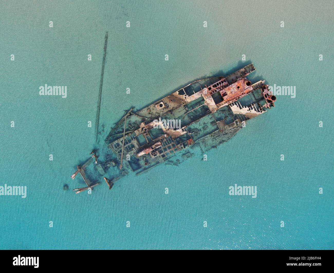 shipwreck of epanomi in halkidiki greece with drone Stock Photo - Alamy