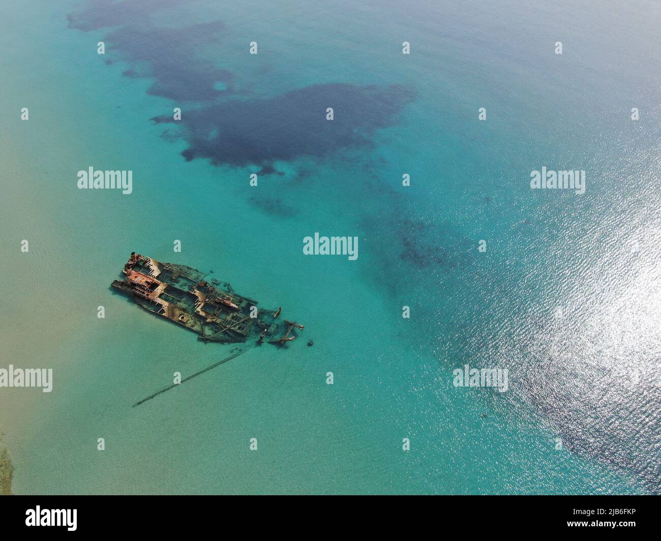 shipwreck of epanomi in halkidiki greece with drone Stock Photo - Alamy