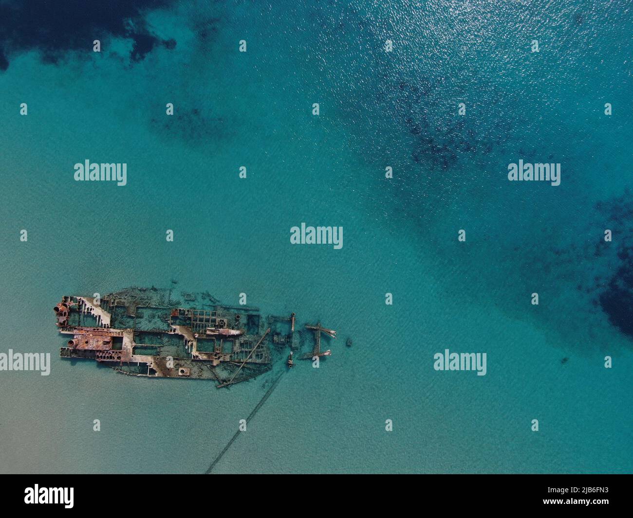 shipwreck of epanomi in halkidiki greece with drone Stock Photo - Alamy